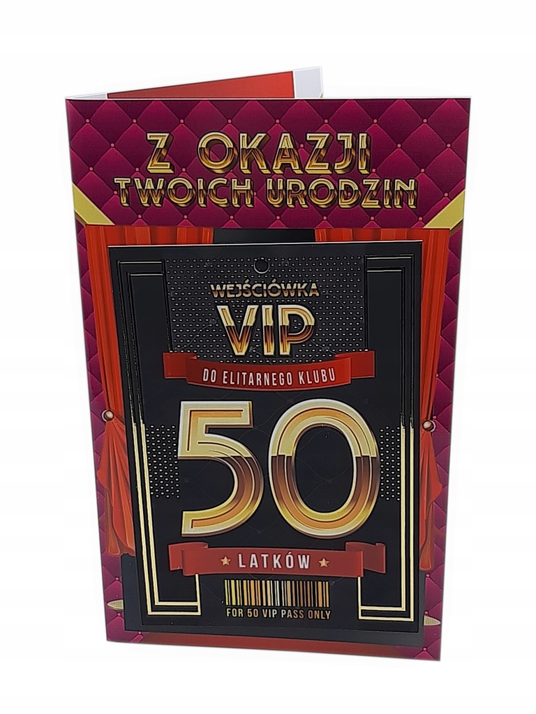 prezent na 50 urodziny dla kobiety VIP kartka - 9655959434 - oficjalne archiwum Allegro