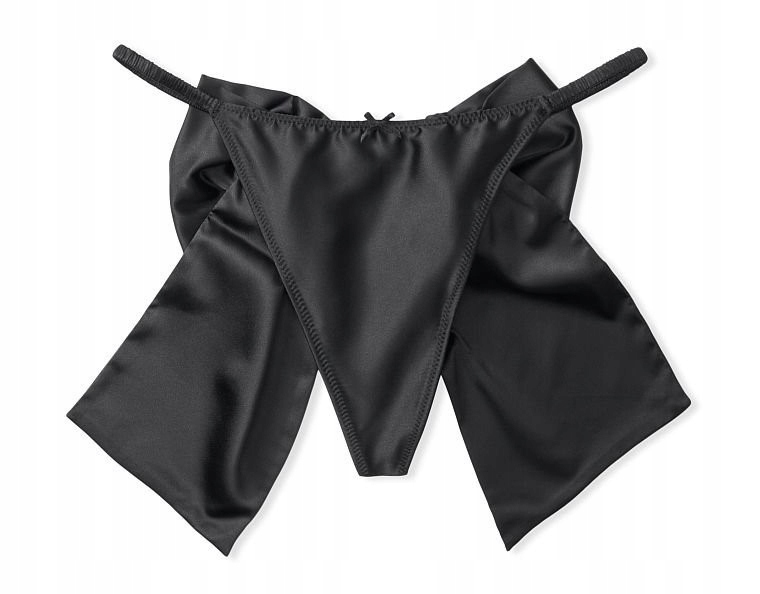 Satynowe stringi Victoria's Secret duża kokarda M - 11913089875 ...