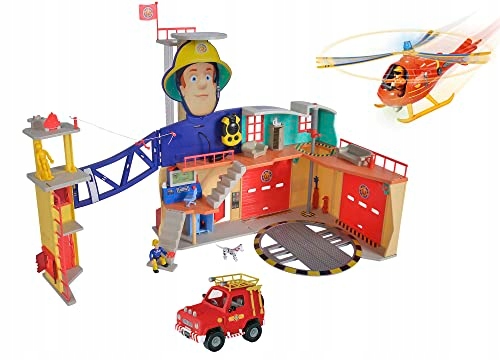 Simba 109252613 Fireman Sam XXL Fire Station with Helicopter Wallaby ...