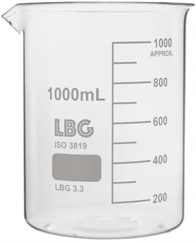 Zlewka Szklana Laboratoryjna 1000ml Miarka ze Skalą 200ml z Dziubkiem - 14713606678 - oficjalne ...