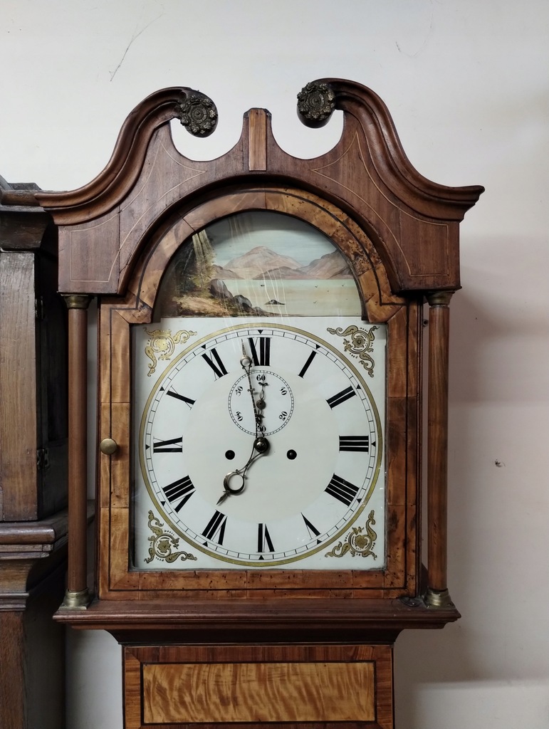 Barokowy zegar mahoniowy angielski 1780r. antyk - 13980253452 - oficjalne archiwum Allegro