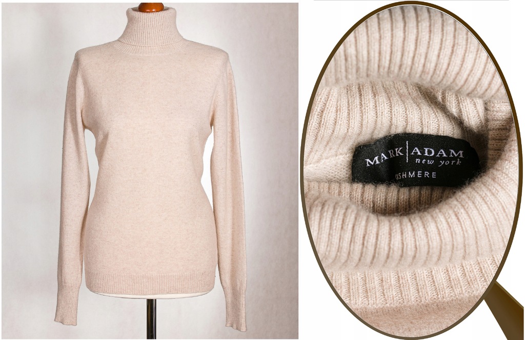 MARK ADAM CASHMERE SWETER GOLF 100 % KASZMIR 42 - 12869513677 ...