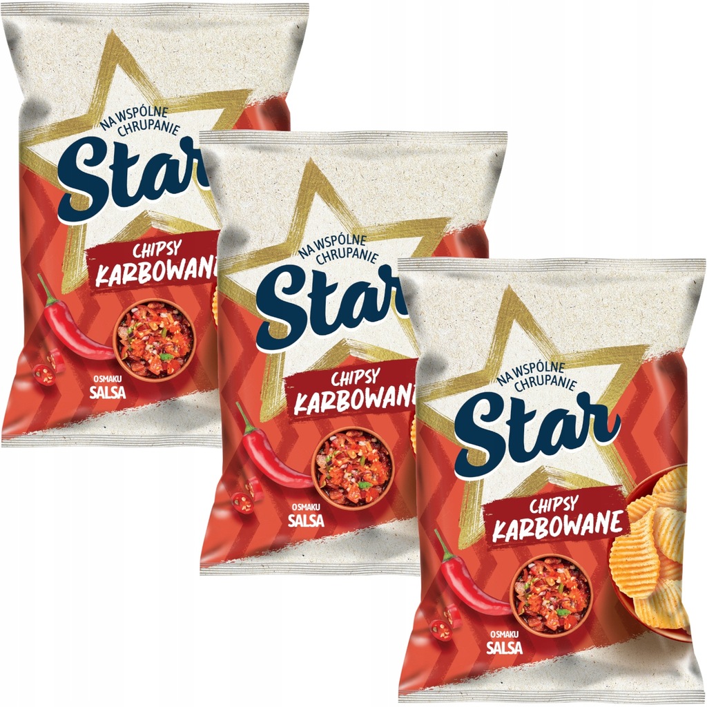 Star Chipsy Karbowane Łagodna Salsa 3x 130g - 12637925264 - oficjalne ...