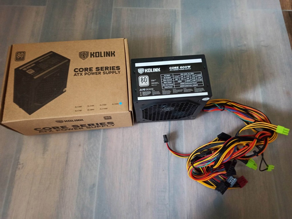 Nowy Zasilacz Kolink Core 80 PLUS 600w - 13410785762 - oficjalne archiwum Allegro