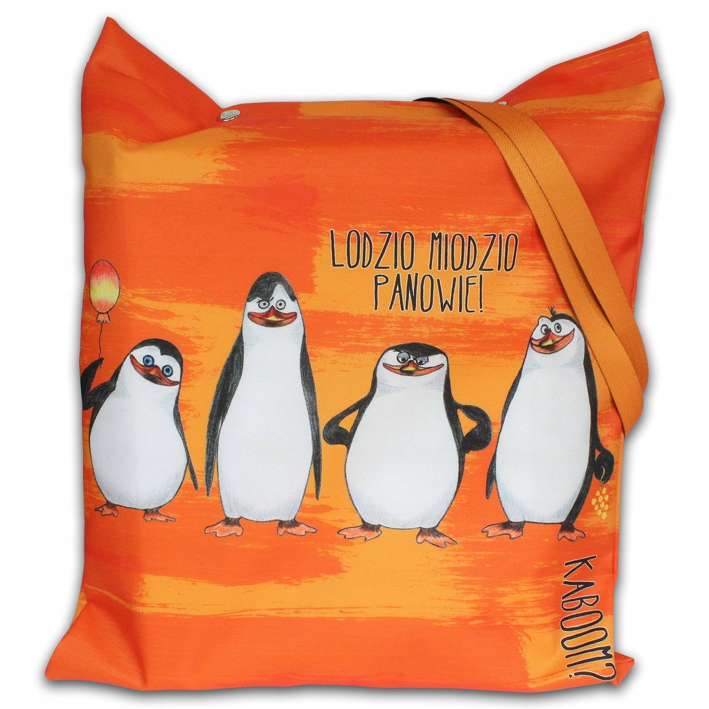 Torba impregnowana zapinana Pingwiny z Madagaskaru - 13015469773 ...