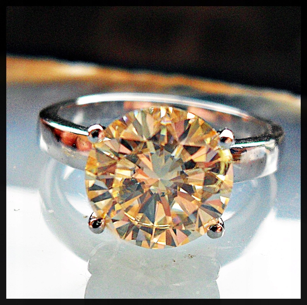 ZŁOTY, DUZY DIAMENT 3,58CT MINIMALISTYCZNA ELEGANCJA - 14647029064 - oficjalne archiwum Allegro