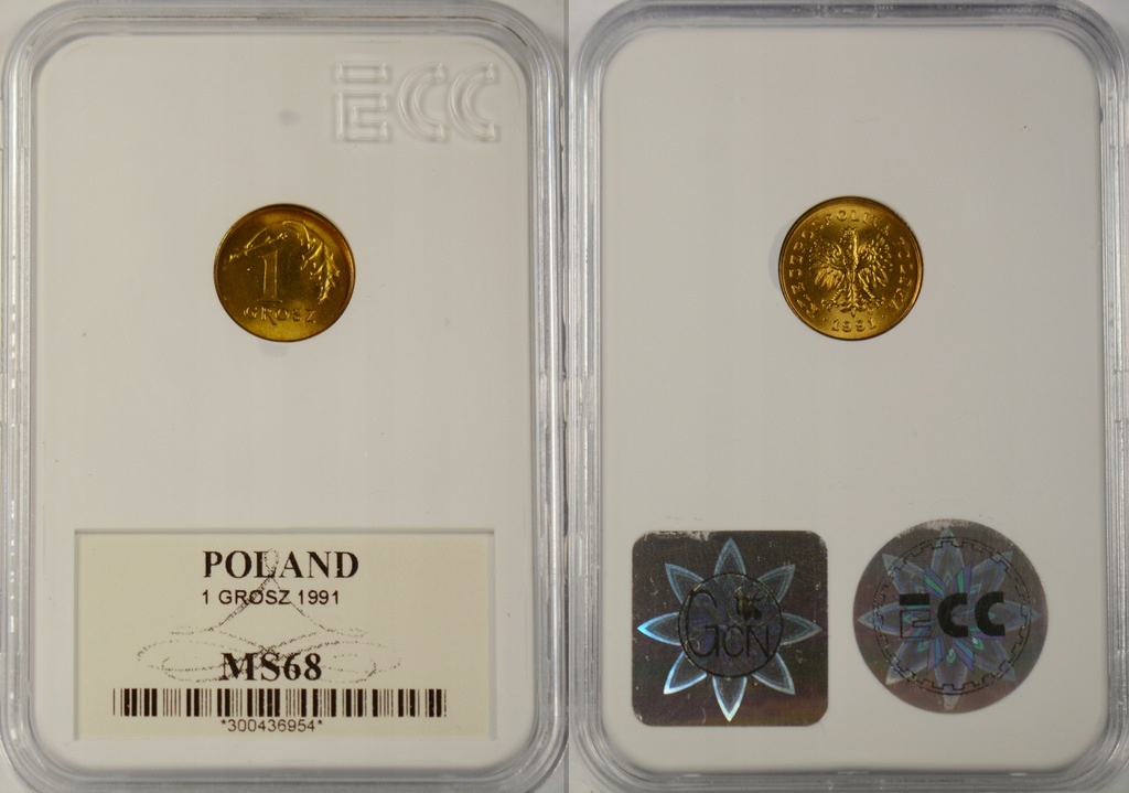 AF. 1 GROSZ 1991 GRADING MS68 - 12492803257 - oficjalne archiwum Allegro