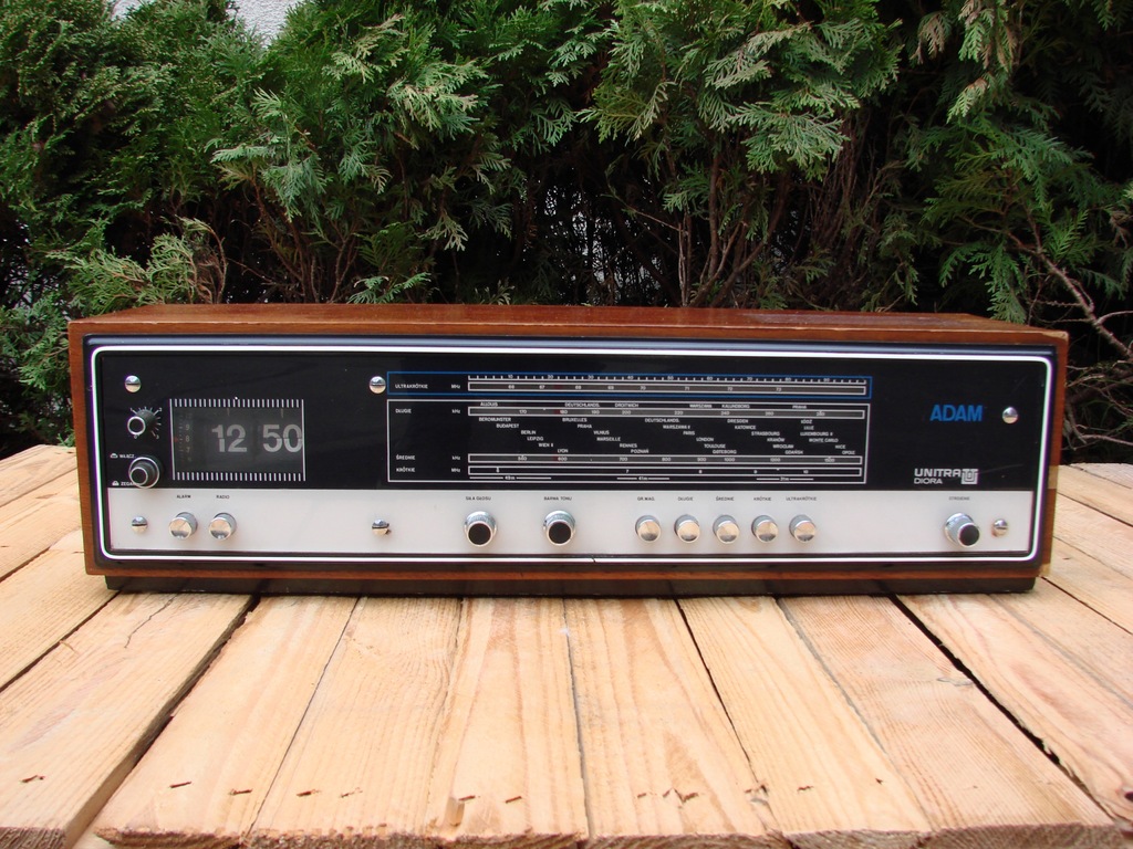Radio Unitra Diora Adam z zegarem klapkowym - PRL Radioodbiornik ...