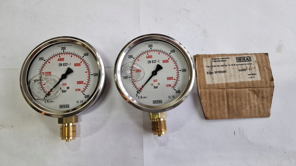MANOMETR GLICERYNOWY WIKA 113.53.100 600BAR NOWY - 13155971721 - oficjalne archiwum Allegro