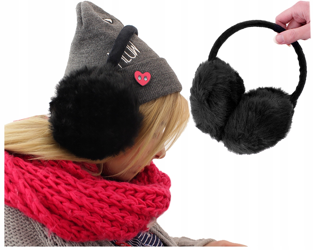 Prezent Na święta NAUSZNIKI DAMSKIE Pluszowe - 9807947506 - oficjalne archiwum Allegro