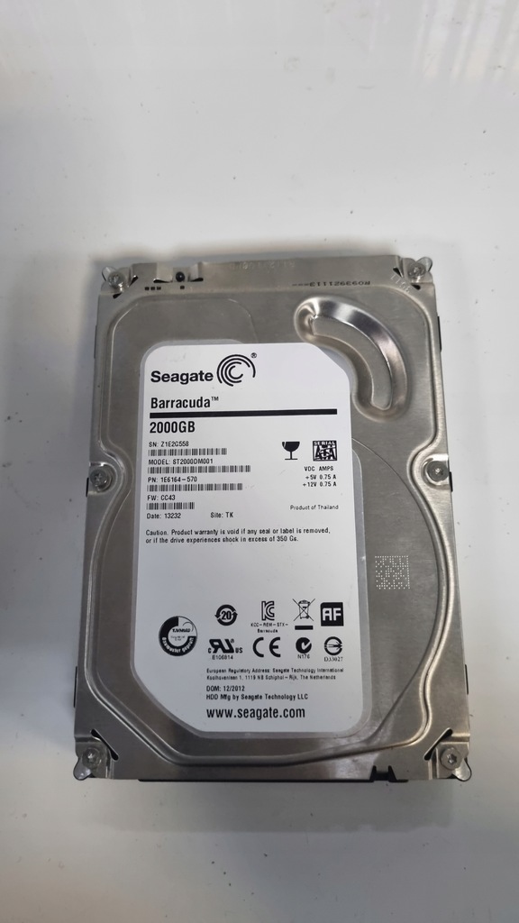 Dysk twardy Seagate ST2000DM001 2TB SATA USZK - 12269996534 - oficjalne ...