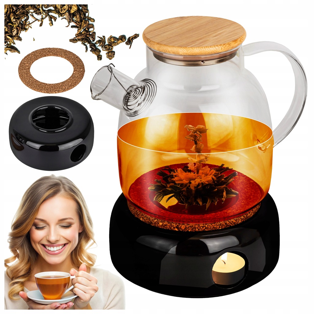 DZBANEK ZAPARZACZ DO HERBATY SZKLANY DZBANEK Z ZAPARZACZEM SPIRALĄ 1500ML - 17098960612 ...