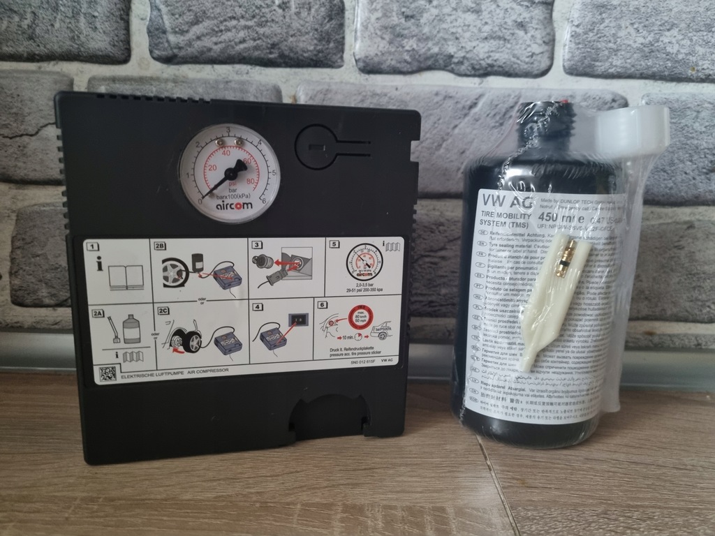 Kompresor zestaw naprawczy opon VW AUDI SKODA - 12660869204 - oficjalne archiwum Allegro