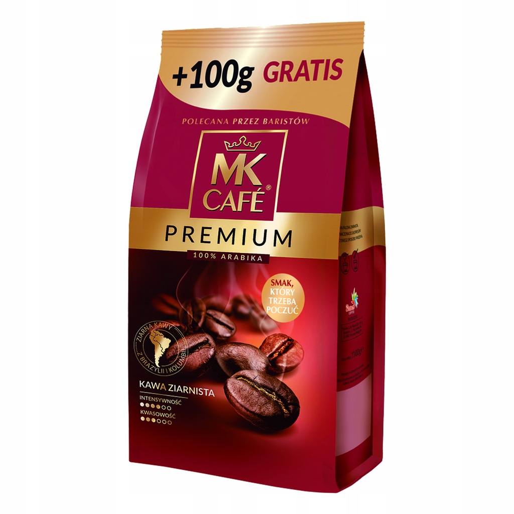 Kawa Mk Cafe Premium Ziarno 1kg +100g ziarnista - 12786260641 - oficjalne archiwum Allegro