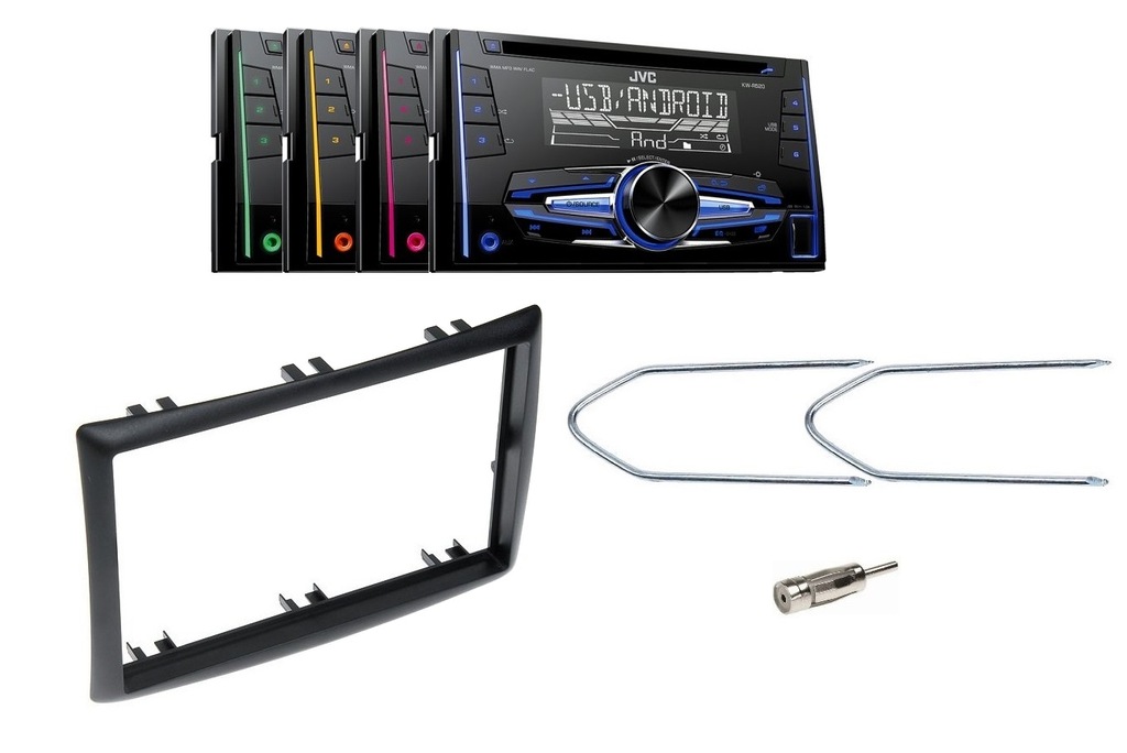 RADIO JVC KW-R520 CD USB RAMKA RENAULT MEGANE 2 - 6642847520 ...