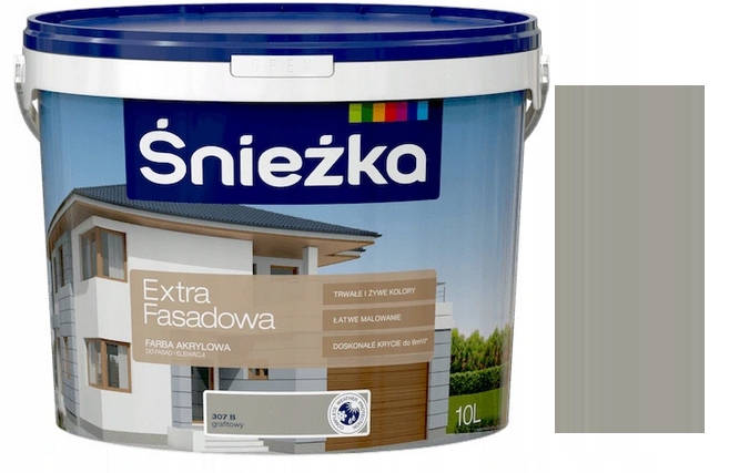 ŚNIEŻKA EXTRA FASADOWA ELEWACJA GRAFITOWA 307B 10L - 11090535828 - oficjalne archiwum Allegro