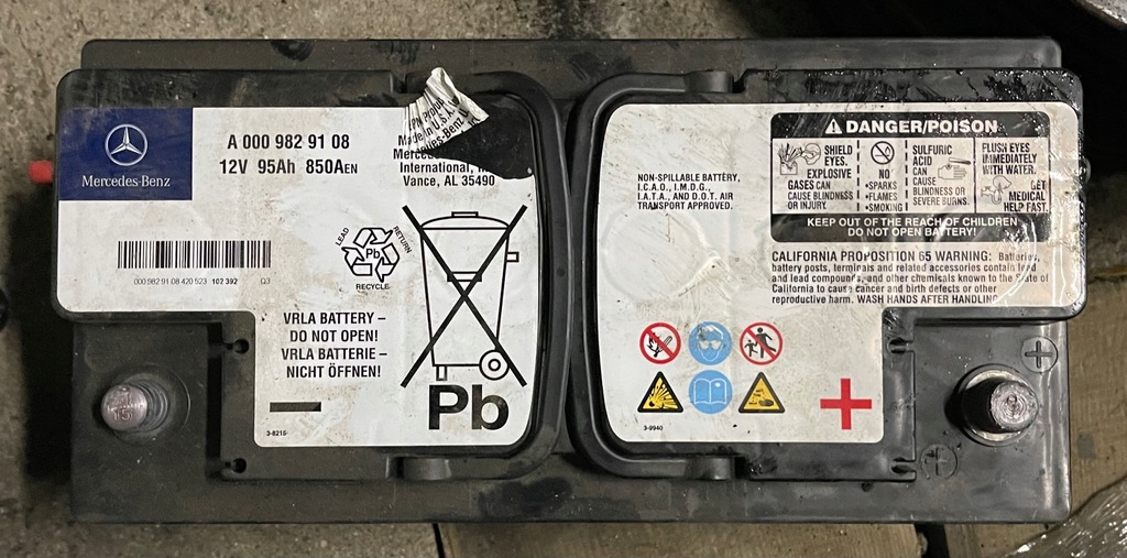 Mercedes Akumulator A0009829108 95Ah ORYGINAŁ - 12879377337 - oficjalne ...