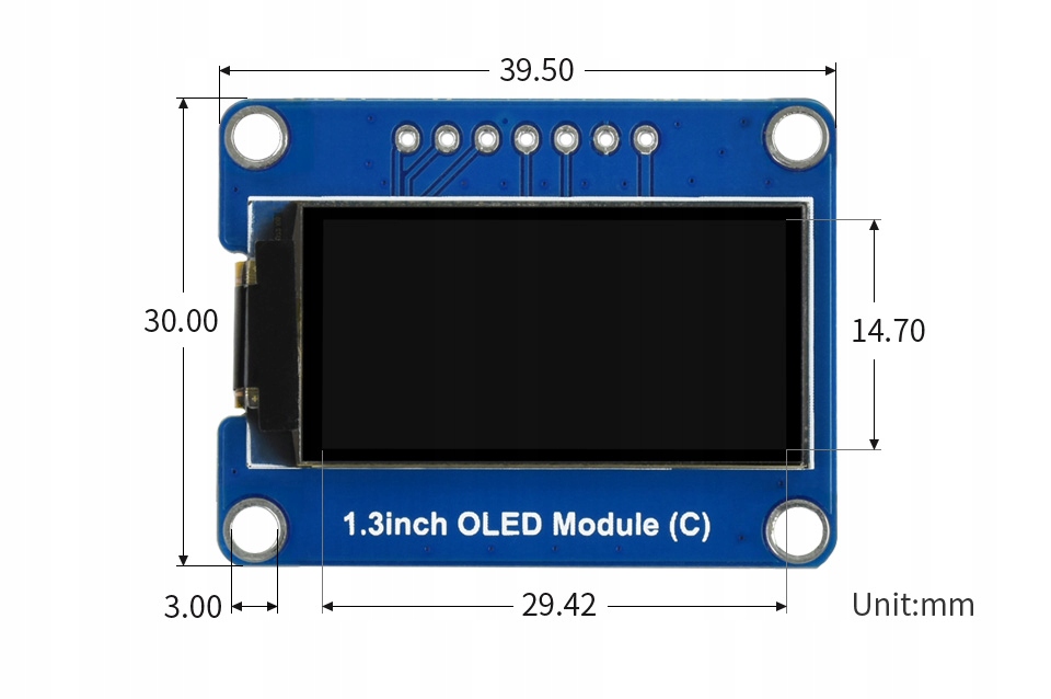 Oled 1.3" sh1107 spi / i2c arduino stm32 rpi - купить в DARSTAR