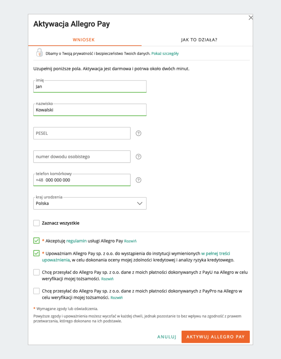 Jak aktywować Allegro Pay? - Allegro Pomoc