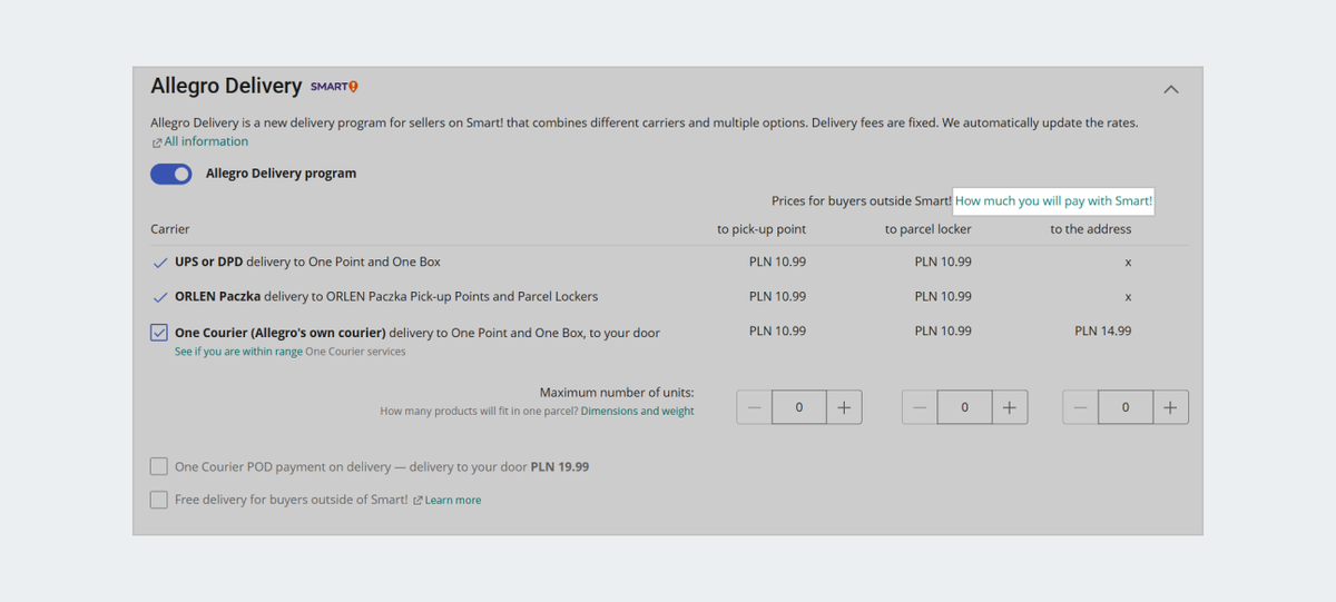 Allegro Delivery（Allegro配送）计划——卖家须知 - 在波兰Allegro上销售 - 帮助中心 - Allegro.pl