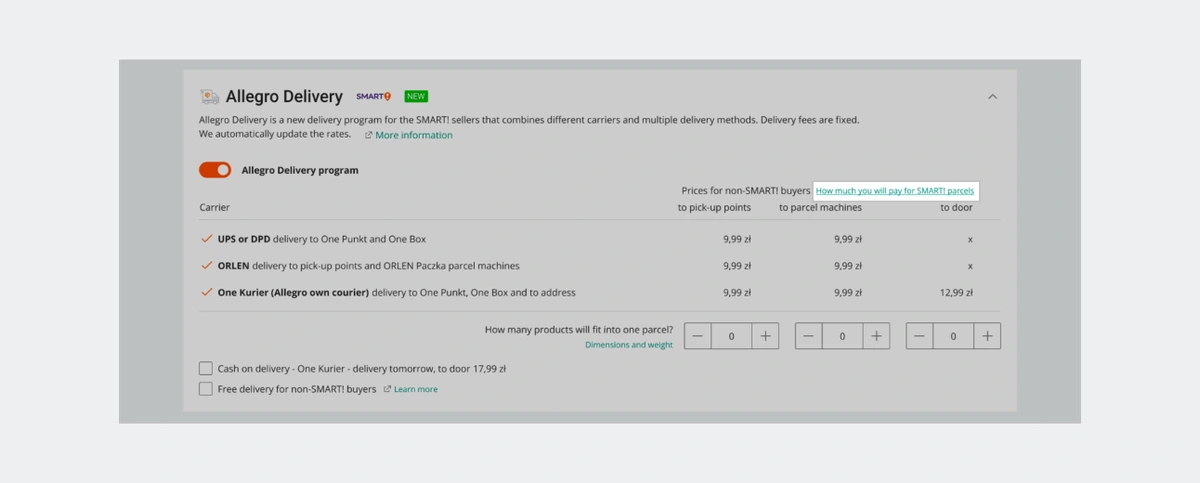 Allegro Delivery（Allegro配送）计划——卖家须知 - 在波兰Allegro上销售 - 帮助中心 - Allegro.pl