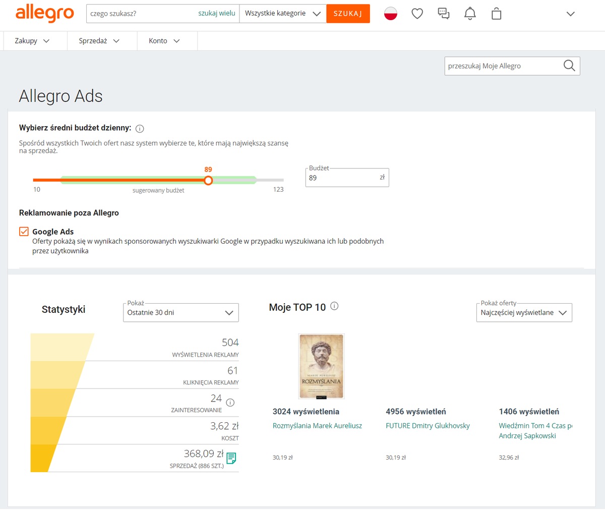 如何通过Allegro Ads开始使用广告服务 - 在波兰Allegro上销售 - 帮助中心 - Allegro.pl