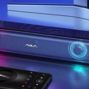 KOMPUTEROWY SOUNDBAR USB 3,5mm RGB LED 2x3W CZARNY LEKKI PRZENOŚNY ...