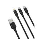 Kabel XO USB - USB typ C / microUSB / Lightning 1,2 m czarny - Sklep, Opinie, Cena w Allegro