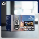 KAMERA ZEWNĘTRZNA WIFI OBROTOWA IP PODWÓJNA ALARM APLIKACJA DETEKCJA ...