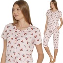 MORELLA PIŻAMA DAMSKA KRÓTKI RĘKAW SPODNIE 3/4 ROZPINANA BAWEŁNA • Cena ...