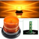 ORANŽOVÁ VÝSTRAŽNÁ LED LAMPA 12 DIOD 360° MAGNETICKÁ PRO VOZIDLA ...