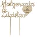 Topper napis na tort rocznica ślubu 40 lat razem • Cena, Opinie • Figurki na tort, toppery ...