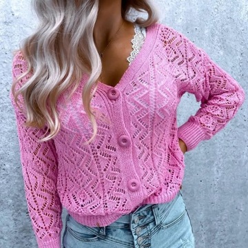 Sweter ażurowy rozpinany - Niska cena na Allegro.pl