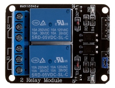 Moduł przekaźnik 2-kanałowy 5V 10A Arduino AVR - 10444528617 ...