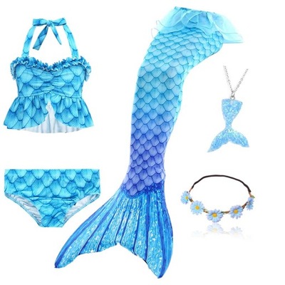 Strój SYRENKA RÓŻOWA 110/116 syrena Ryba Arielka - 7426818457 ...