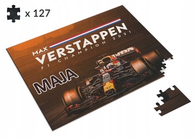 Puzzle Formuła 1 Max Verstappen Red Bull F1 + IMIĘ - 12831021848 ...