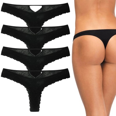 6x STRINGI KORONKOWE DAMSKIE SEXI czarne Iza XXL - 13160387646 - oficjalne archiwum Allegro