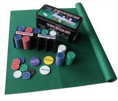 Zestaw do pokera żetony karty mata POKER TEXAS - 12466976274 ...