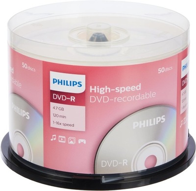 Płyty DVD-R Philips, 4.7 GB,16x, 50 szt. - 12037604828 - oficjalne ...
