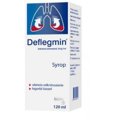 Deflegmin syrop 30mg/5ml 120 ml kaszel mokry - 12103665832 - oficjalne ...