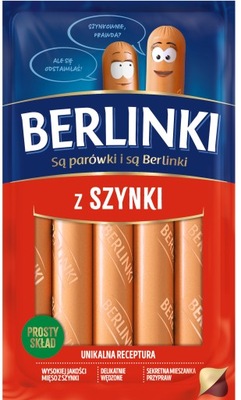 PARÓWKI BERLINKI NATURA 100% SZYNKA 185G (5900567028668) • Cena, Opinie ...
