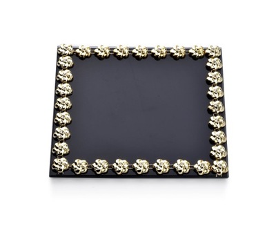 CZARNA ZŁOTA PODSTAWKA POD ŚWIECĘ SZKLANA GLAMOUR (5902643374706) • Cena, Opinie • Akcesoria do ...