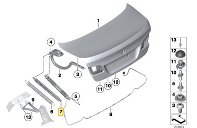 BMW F10 Siłownik prawy klapy bagażnika 7204367 - 12721713293 ...