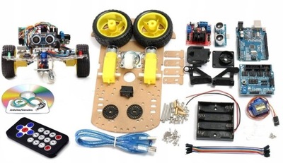 ROBOT ARDUINO UNO R3 CAR KIT 2WD JEŹDZI +KOD +OPIS - 7066318389 ...