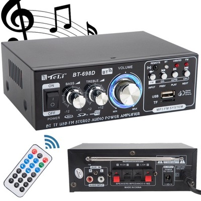 AMPLITUNER WZMACNIACZ STEREO RADIO MP3 BLUETOOTH - 11936531818 - oficjalne archiwum Allegro