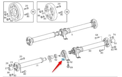 PODPORA WAŁU NAPĘDOWEGO MERCEDES W210 W211 C215 - 4764951156 ...