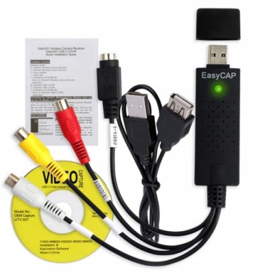 VIDEO GRABBER EASYCAP ZGRYWANIE Z VHS NA PC AV USB - 12868892195 ...