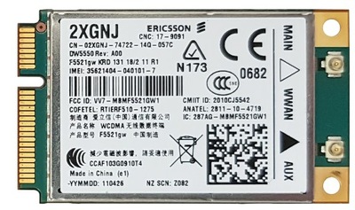 Modem WWAN 3G DELL F5521GW 2XGNJ DW5550 AERO2 GPS - 17395325296 ...