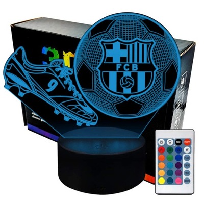 Lampka 3D nocna led usb FC Barcelona Piłka Nożna - 13065688796 ...