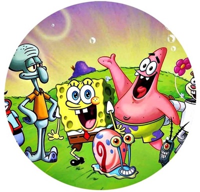 OPŁATEK NA TORT SPONGEBOB + BOKI I NAPIS - 11963450748 - oficjalne ...